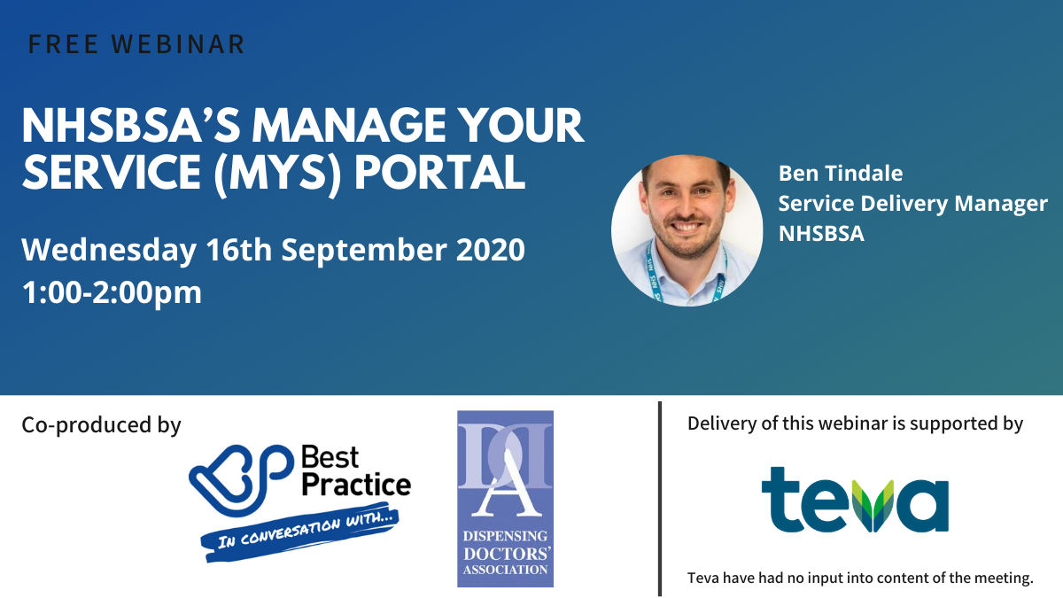 Webinar: NHSBSA’s Manage Your Service (MYS) portal by the DDA and Best ...
