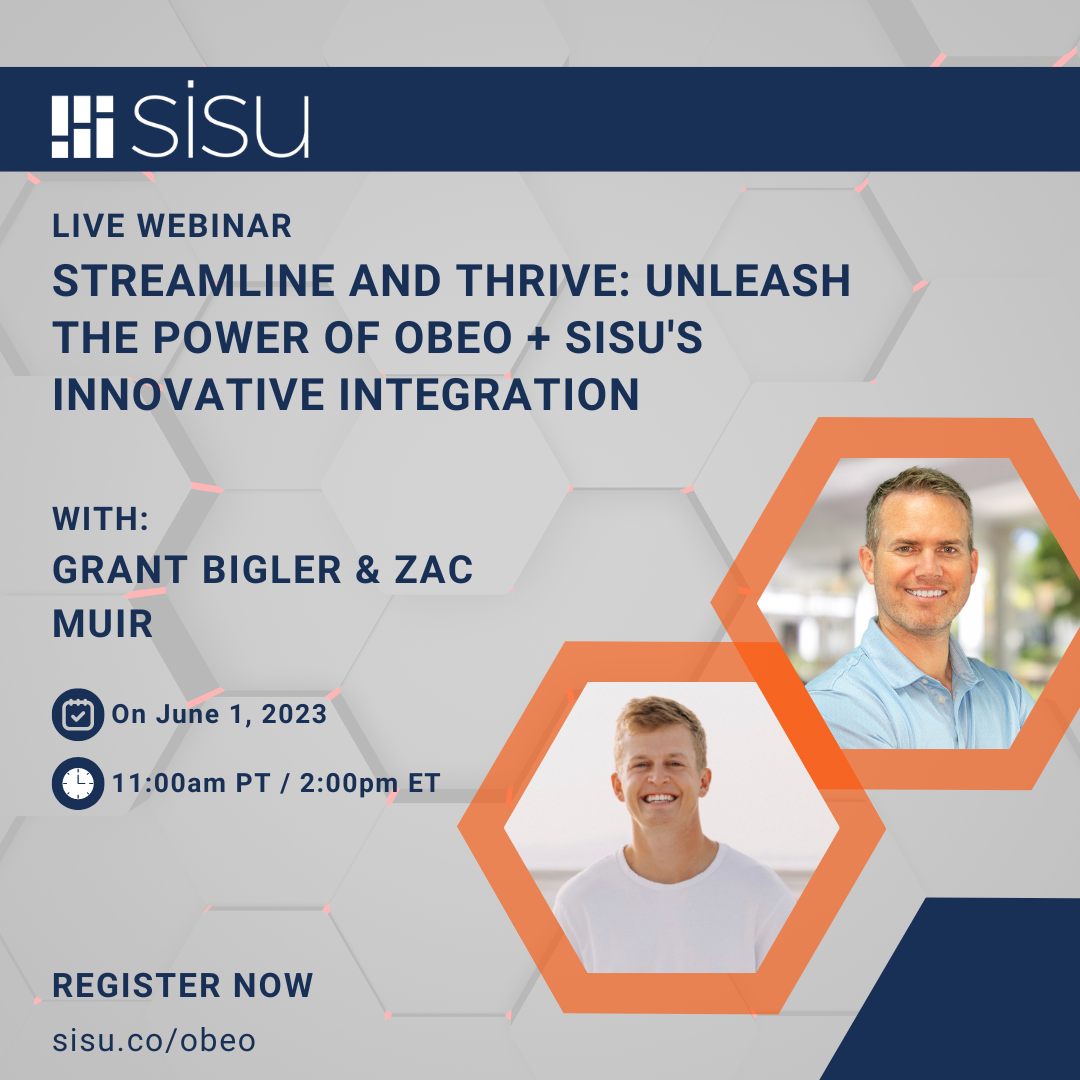 Webinar: Streamline and Thrive: Unleash the Power of OBEO + Sisu's Innovative Integration by Sisu