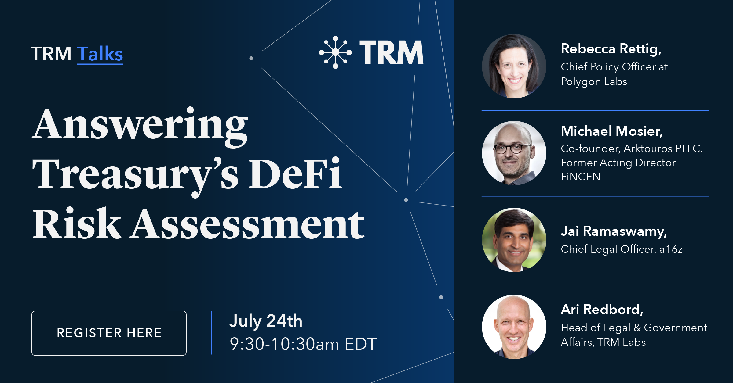 Webinar: Answering Treasury's DeFi Risk Assessment by TRM Labs