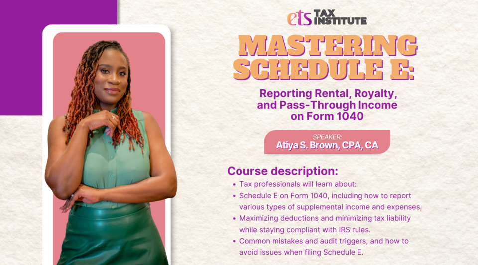 Webinar: Mastering Schedule E: Reporting Rental, Royalty, and Pass ...