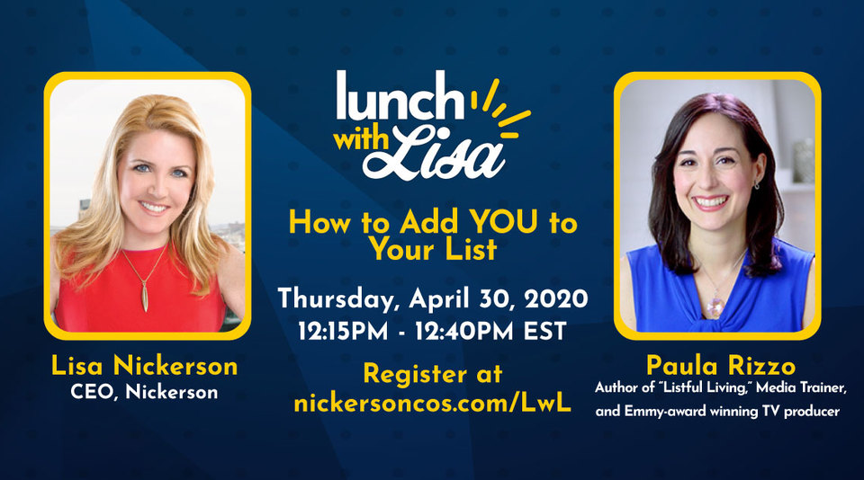 Webinar: Lunch with Lisa: Paula Rizzo by Nickerson