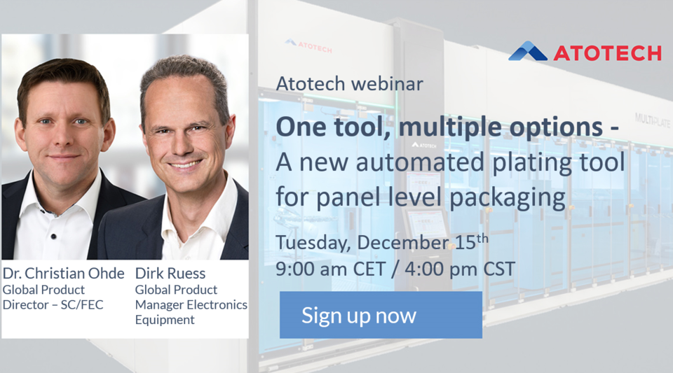 Webinar: One tool, multiple options – A new automated plating tool for ...