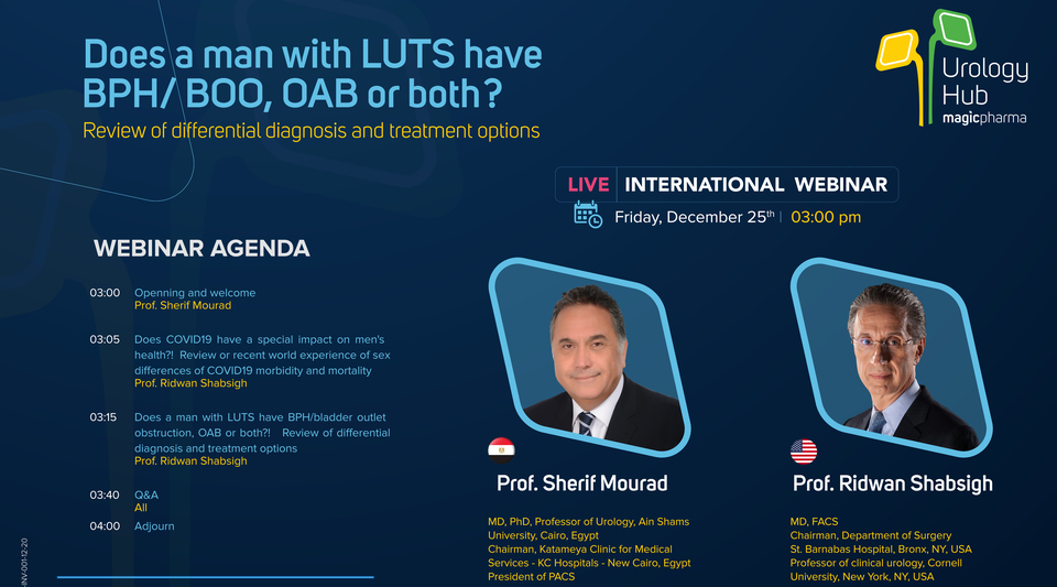 Webinar: Does a man with LUTS have BPH/ BOO, OAB or both? Review of ...