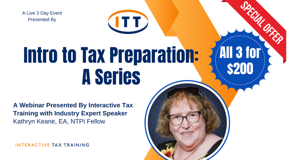 Webinar: Introduction to Tax Preparation: A Series by Interactive Tax ...