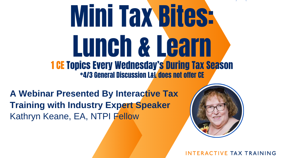 Webinar: Mini Tax Bites: A Series by Interactive Tax Training