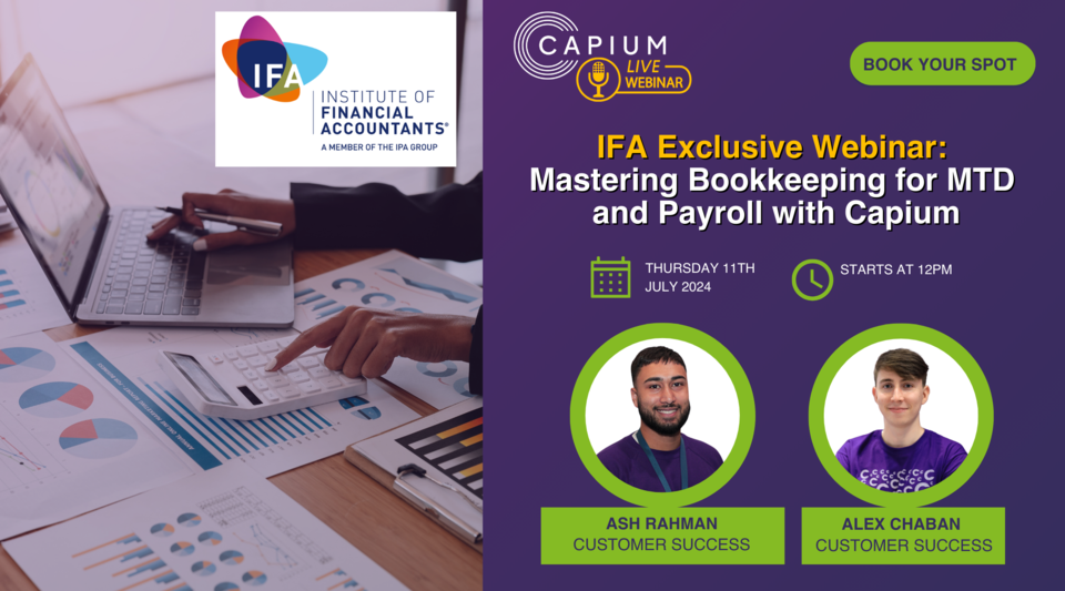 Webinar: IFA Exclusive Webinar: Mastering Bookkeeping for MTD and Payroll with Capium by Capium