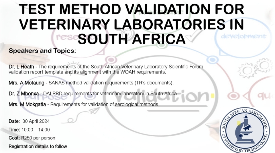 Webinar: SAAVT Method Validation Webinar by SAVETCON Event Management